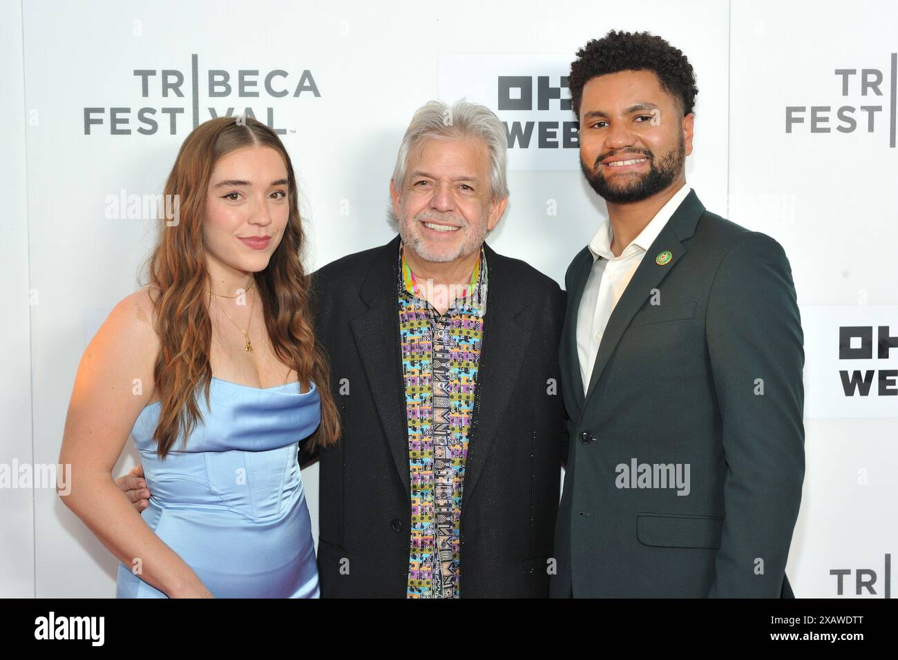 New York, USA. 08th June, 2024. L-R: Guest, Luis Miranda Jr. and US Rep ...