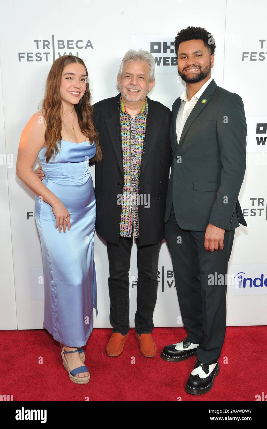 New York, USA. 08th June, 2024. L-R: Guest, Luis Miranda Jr. and US Rep ...