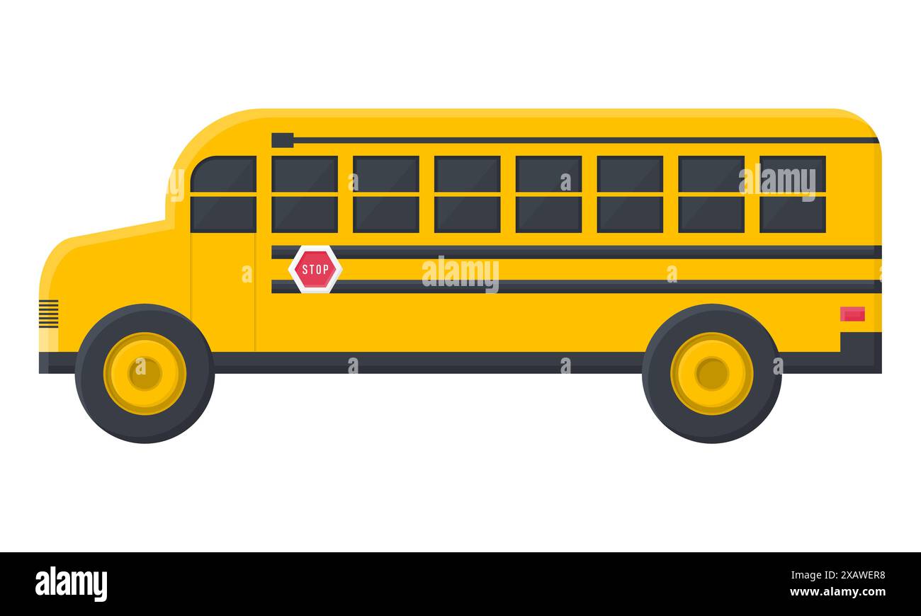 Vector Empty Yellow School Bus Design. Back to School Illustration ...