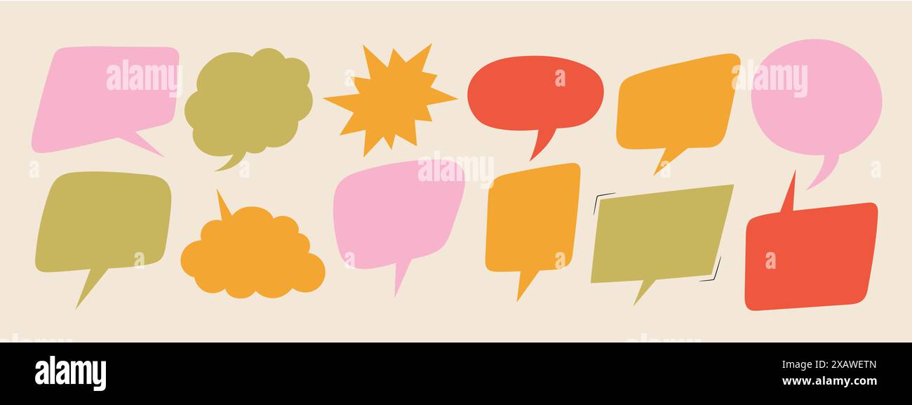 Empty speech bubbles and thinking sign symbols. Vector illustration ...