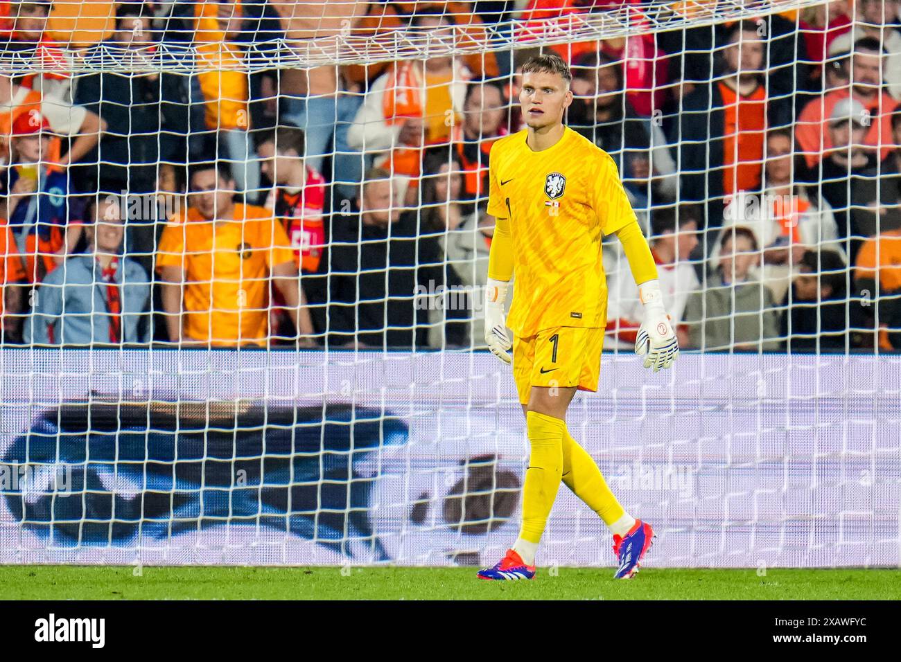 ROTTERDAM, NETHERLANDS - JUNE 6: Netherlands goalkeeper Bart Verbruggen ...