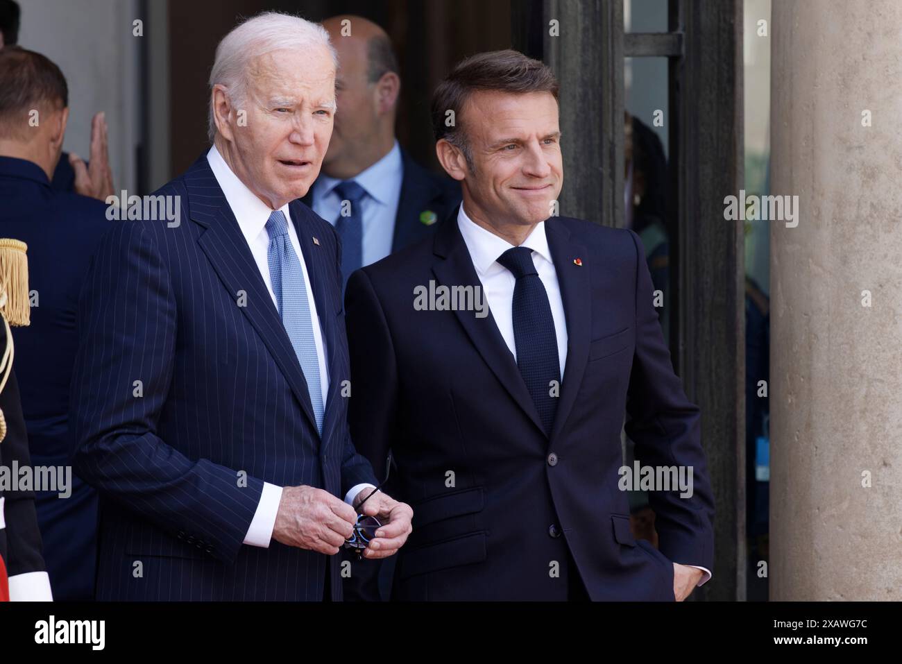 Paris, France. 8th June, 2024. French President Emmanuel Macron and his ...