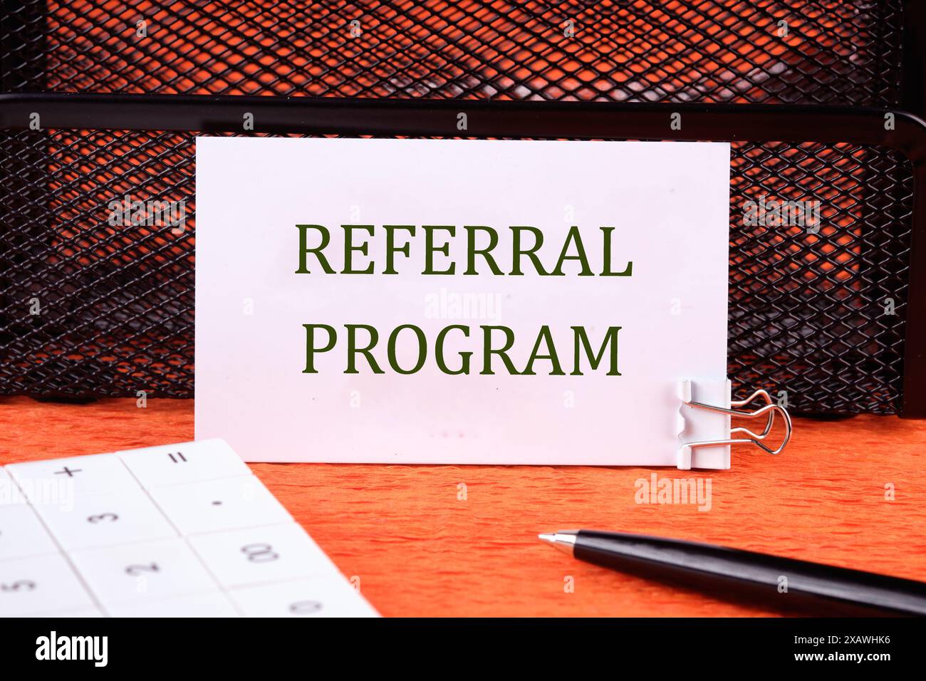 Planning New Ideas. Text Referral Program on the business card on the ...