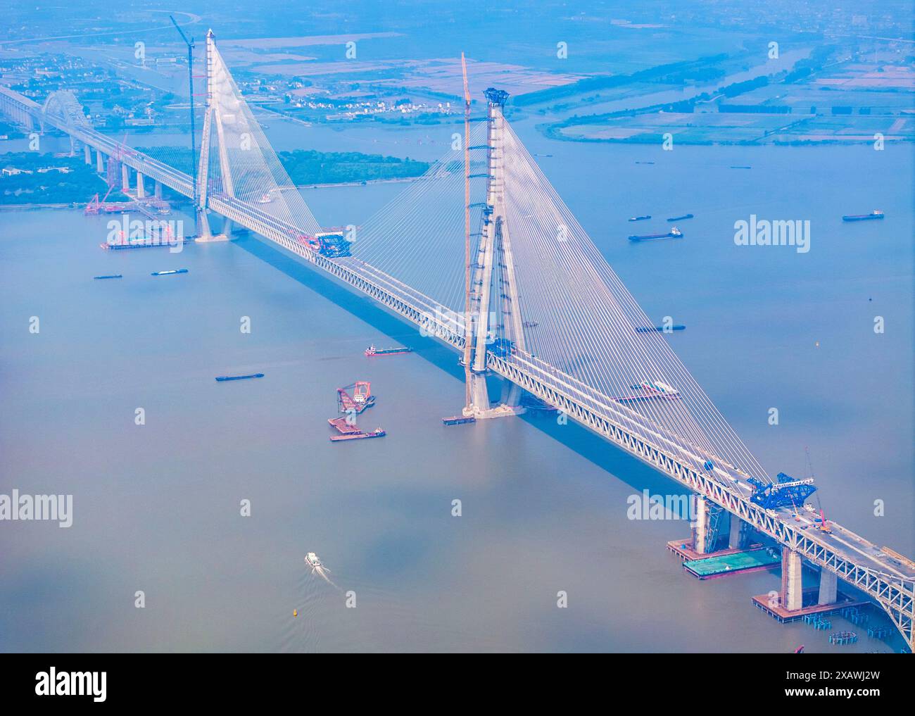 TAIZHOU, CHINA - JUNE 9, 2024 - Aerial photo shows the construction ...