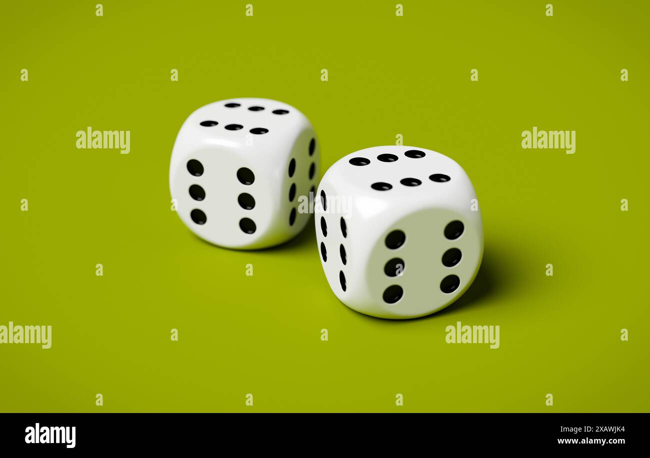 Two dice with sixes on all sides Stock Photo - Alamy