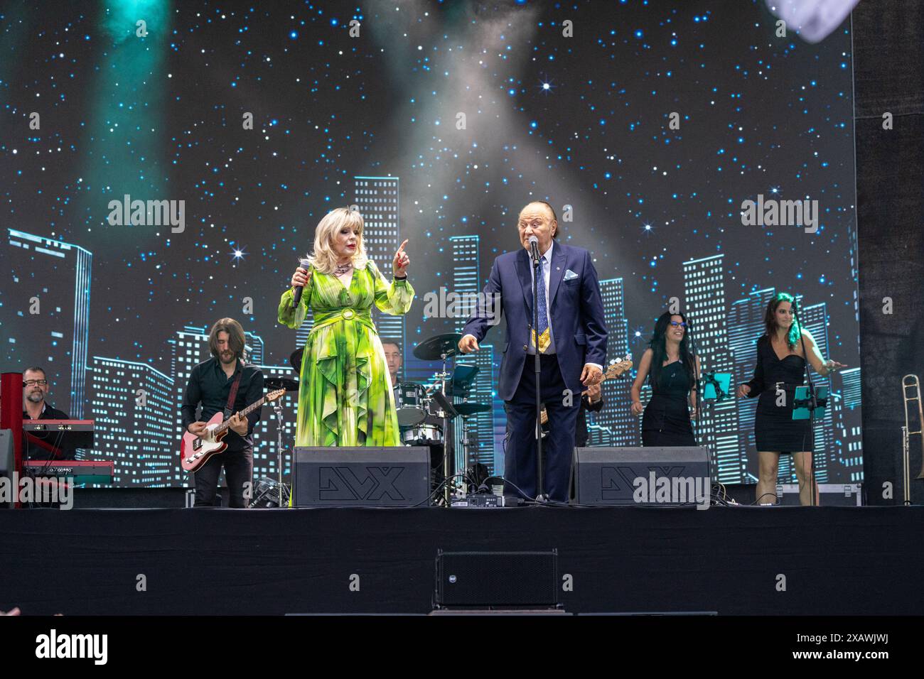 PECS, HUNGARY - JUNE 07: Korda Gyorgy and Balazs Klari sing at the ...