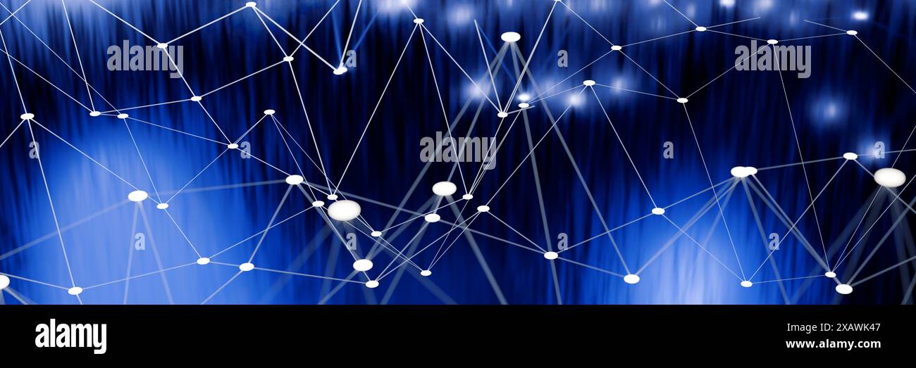 Digital background with glowing dots and lines. Big data visualization.3D rendering Stock Photo ...