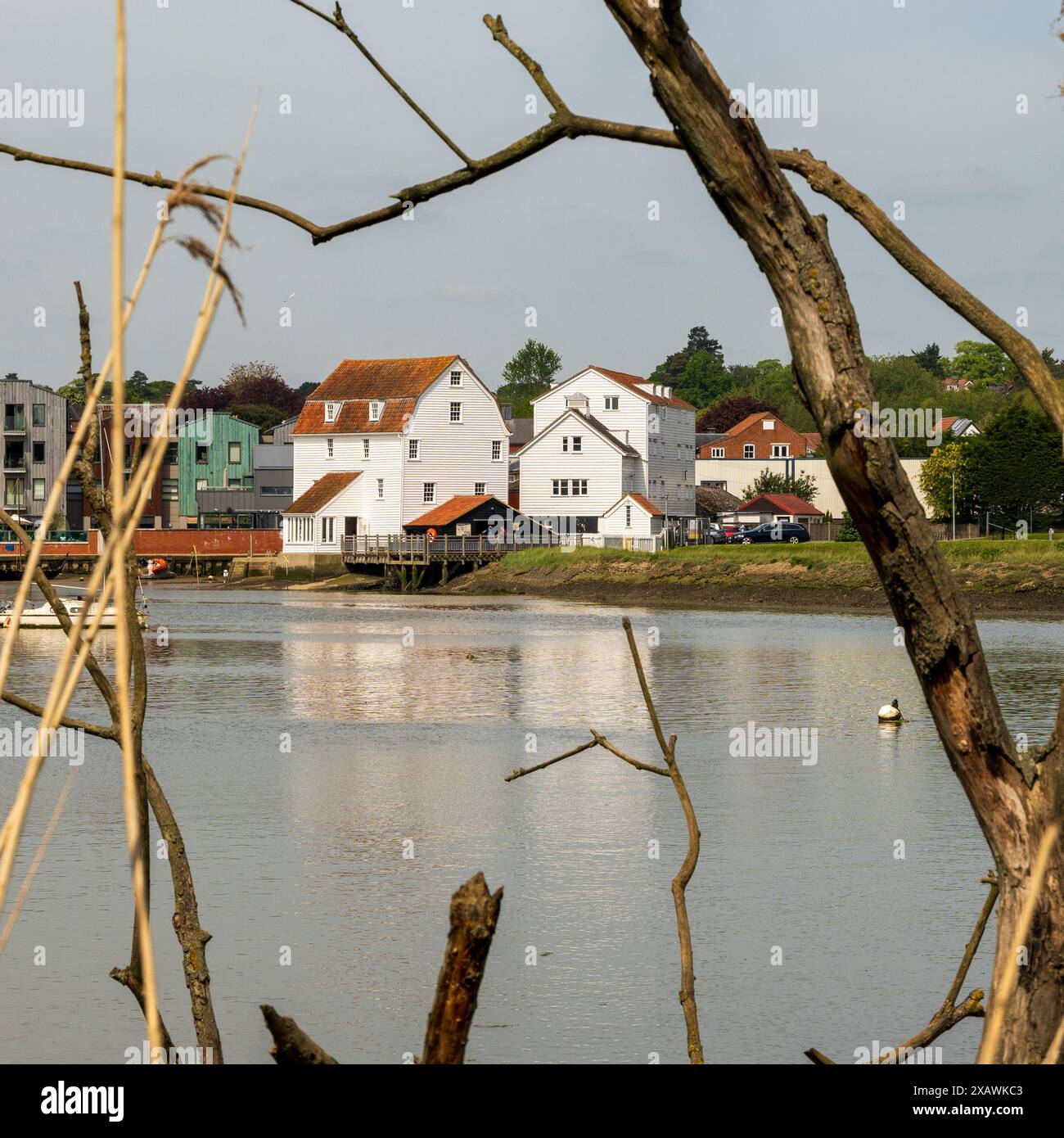 WoodBridge Tide Mill Suffolk from across the River Deben Stock Photo ...