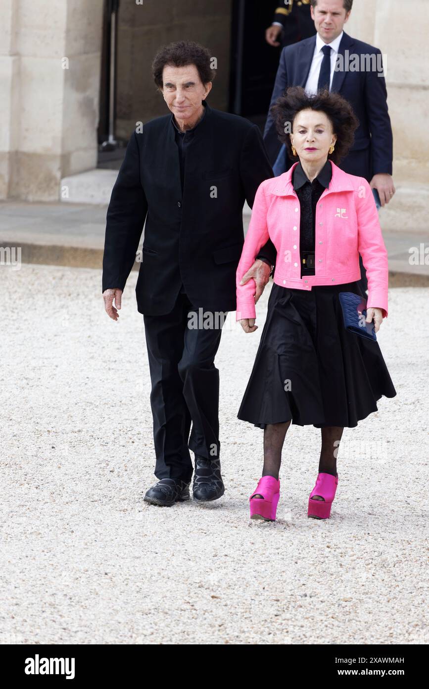 Paris, France. 8th June, 2024. Jack Lang and his wife Monique Buczynski French President ...