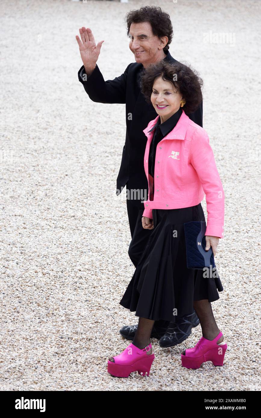 Paris, France. 8th June, 2024. Jack Lang and his wife Monique Buczynski ...