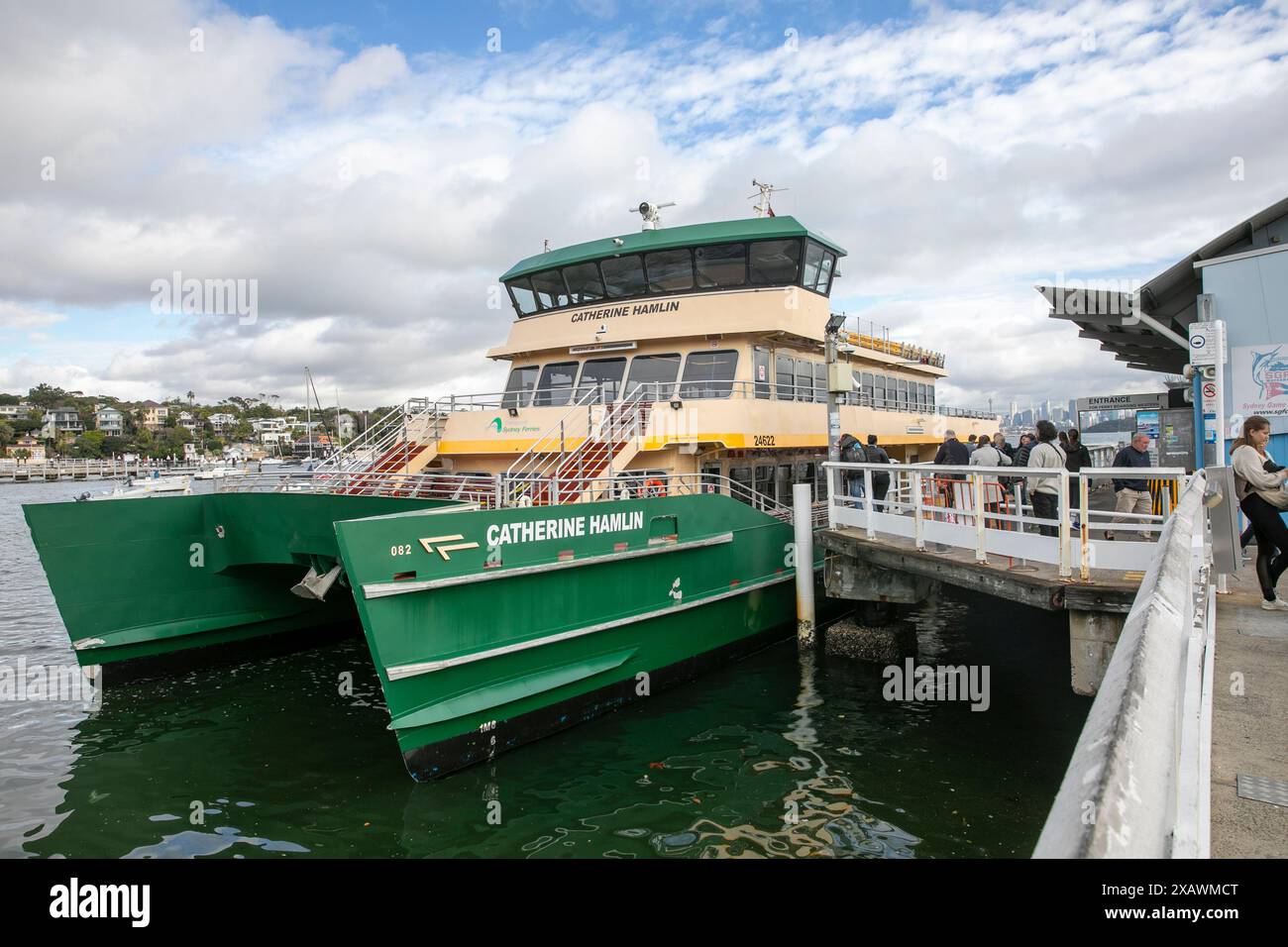 Sydney ferry the Catherine Hamlin at Watsons Bay ferry wharf in Sydney ...