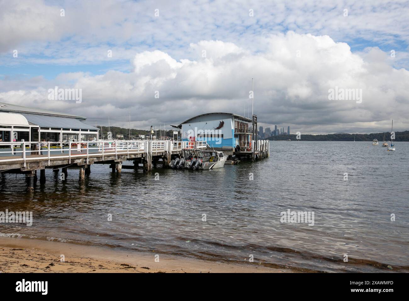 Watsons Bay ferry wharf jetty, a Harbourside suburb of Sydney in the ...