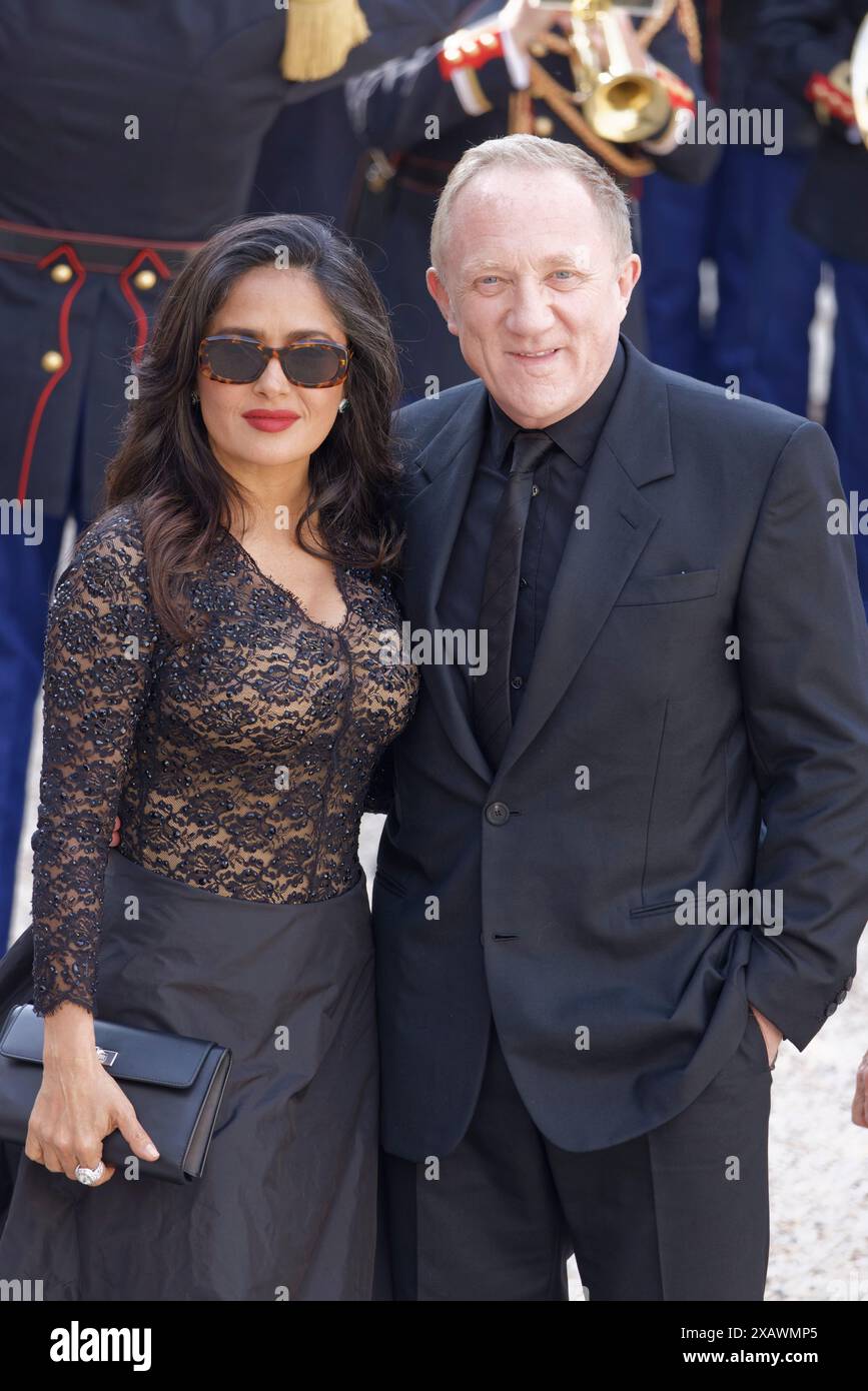 Paris, France. 8th June, 2024. Salma Hayek and François-Henri Pinault ...