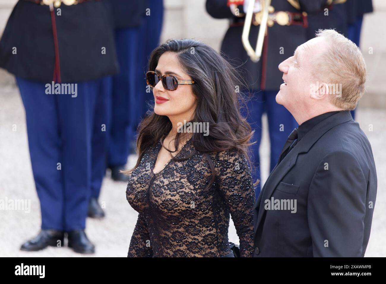 Paris, France. 8th June, 2024. Salma Hayek and François-Henri Pinault ...