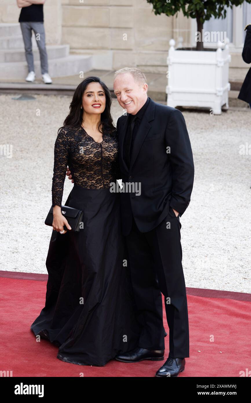 Paris, France. 8th June, 2024. Salma Hayek and François-Henri Pinault ...