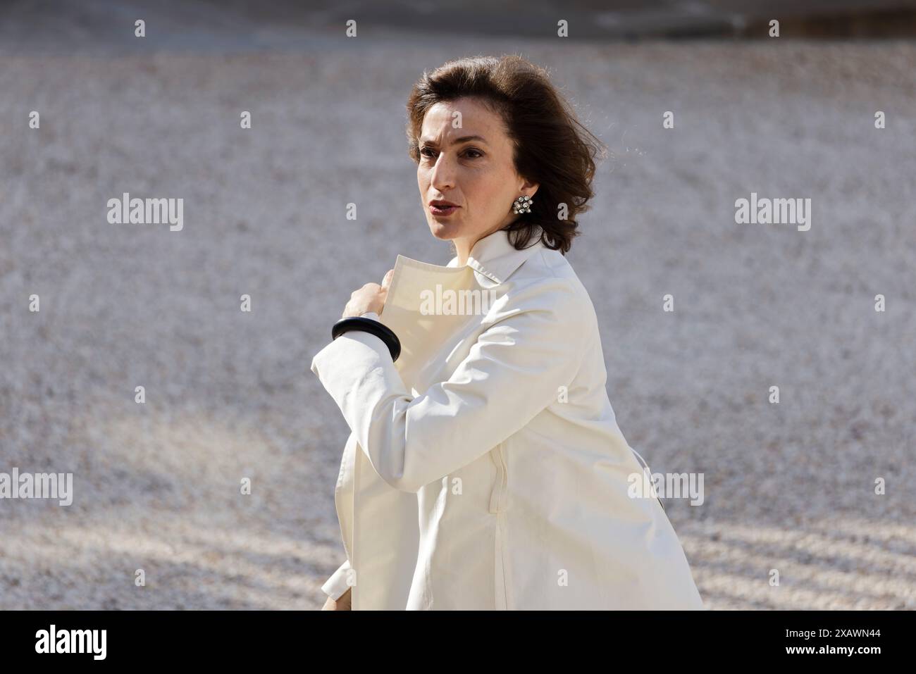 Paris, France. 8th June, 2024. Audrey Azoulay French President Emmanuel ...