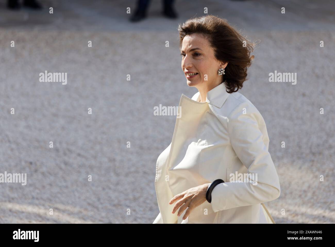 Paris, France. 8th June, 2024. Audrey Azoulay French President Emmanuel ...