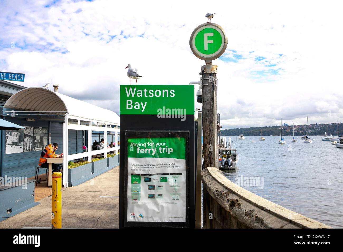 Watsons Bay ferry wharf, harbourside ferry wharf on Sydney harbour for ...