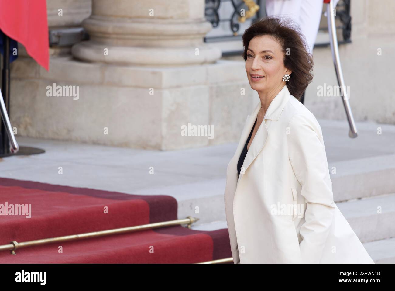 Paris, France. 8th June, 2024. Audrey Azoulay French President Emmanuel ...