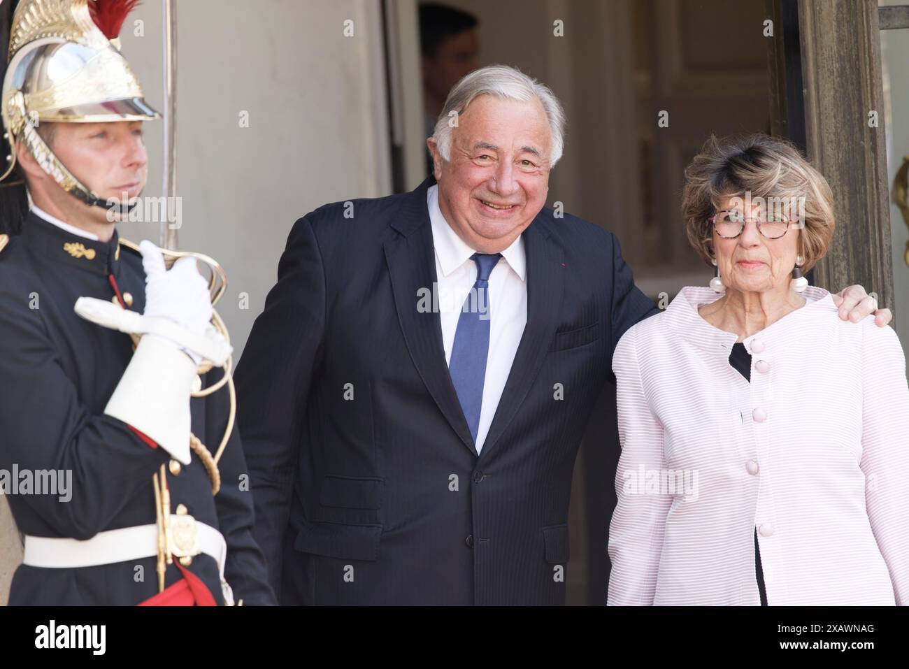 Paris, France. 8th June, 2024. Gérard Larcher and Christine Weiss ...