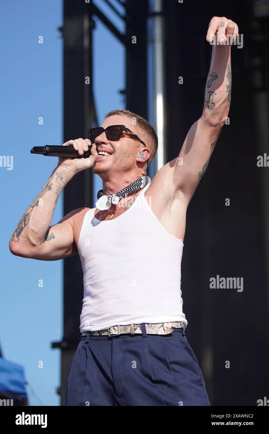 Macklemore live bei einem Konzert beim LIV Golf Event 2024 im Golf Club ...