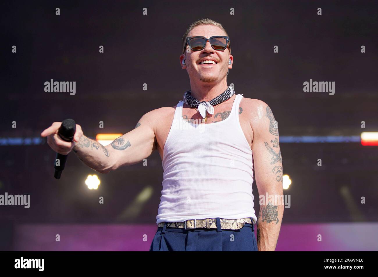 Macklemore live bei einem Konzert beim LIV Golf Event 2024 im Golf Club ...