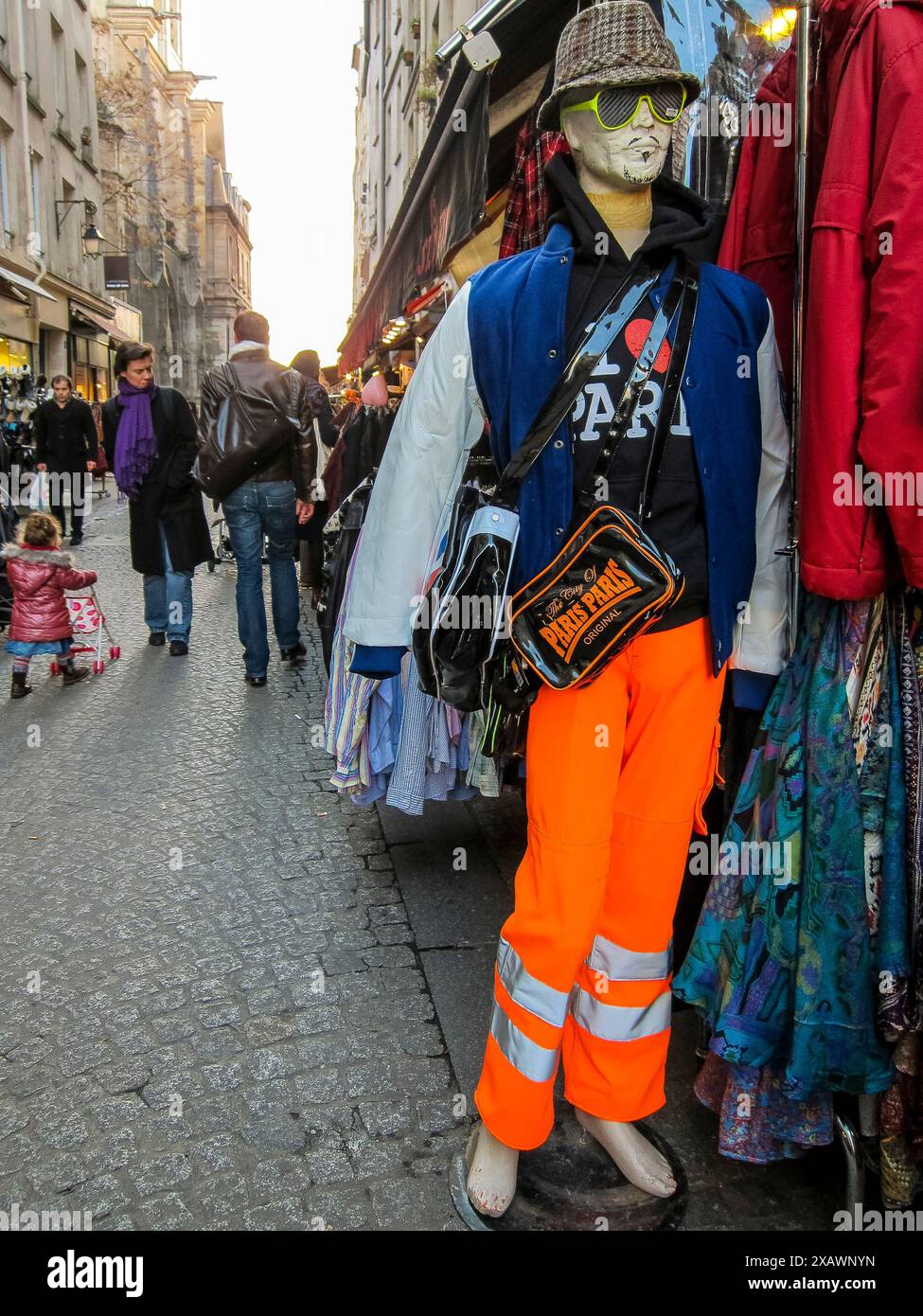 Paris, France, Close up, French Vintage Clothing Stores in Les Halles ...