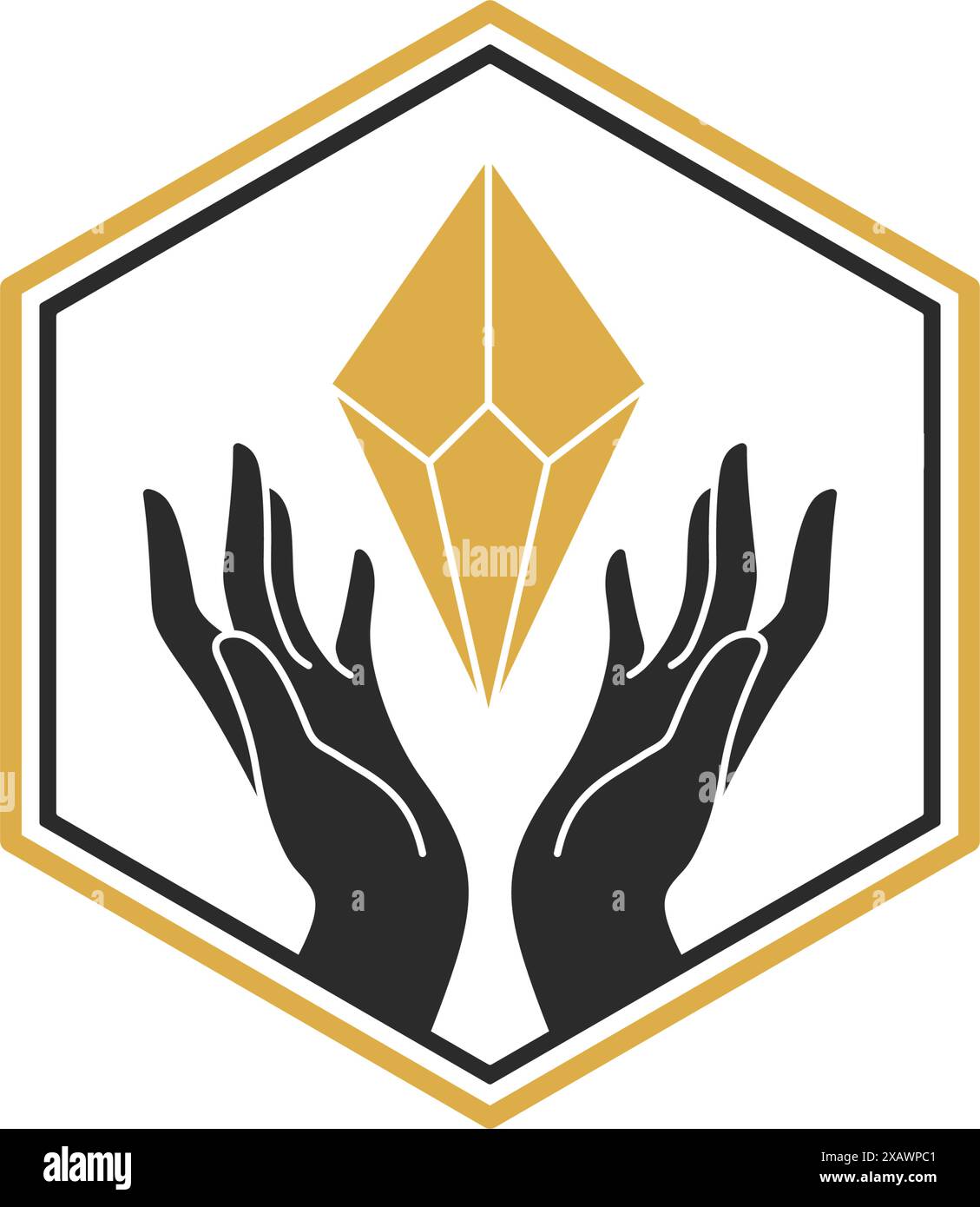 Woman hands gesture with diamond silhouette vector illustration ...