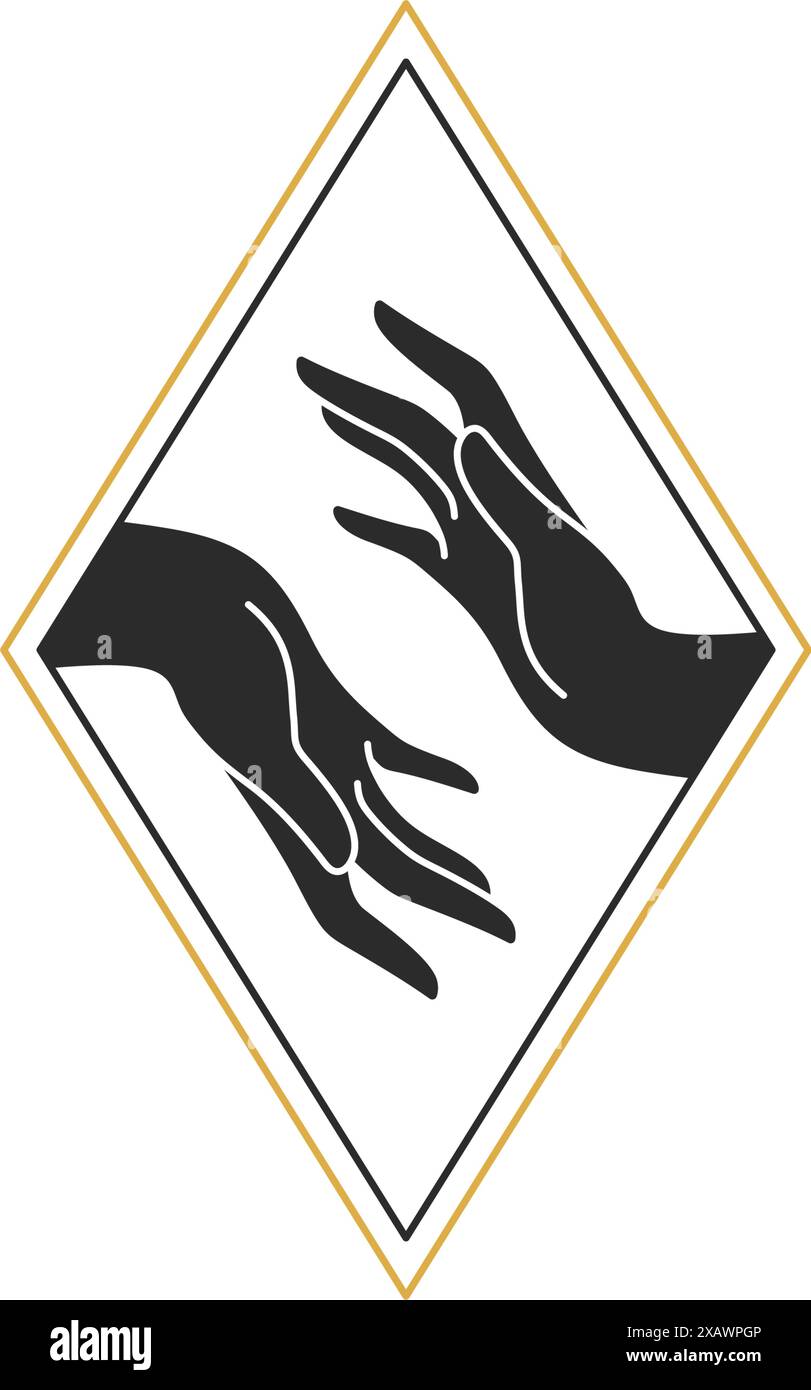 Magic woman hands palms gesture and fingers silhouette vector ...