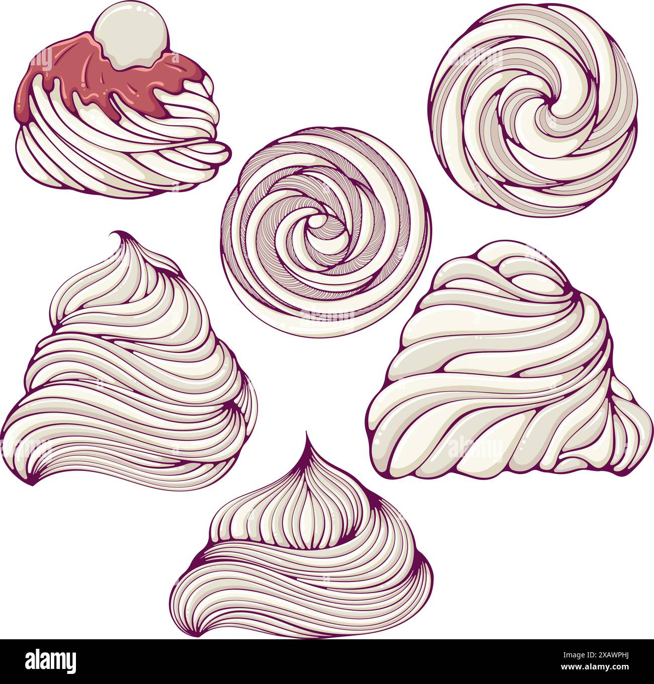 Whip cream line art Stock Vector Images - Alamy