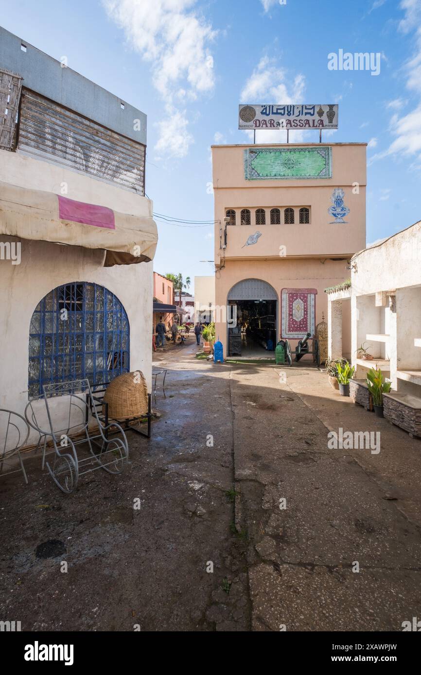 Shopping street in the craft market on the outskirts of Rabat in ...