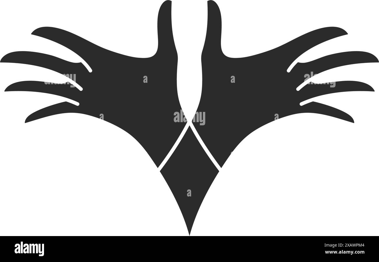 Magic woman hands palms gesture and fingers silhouette vector ...