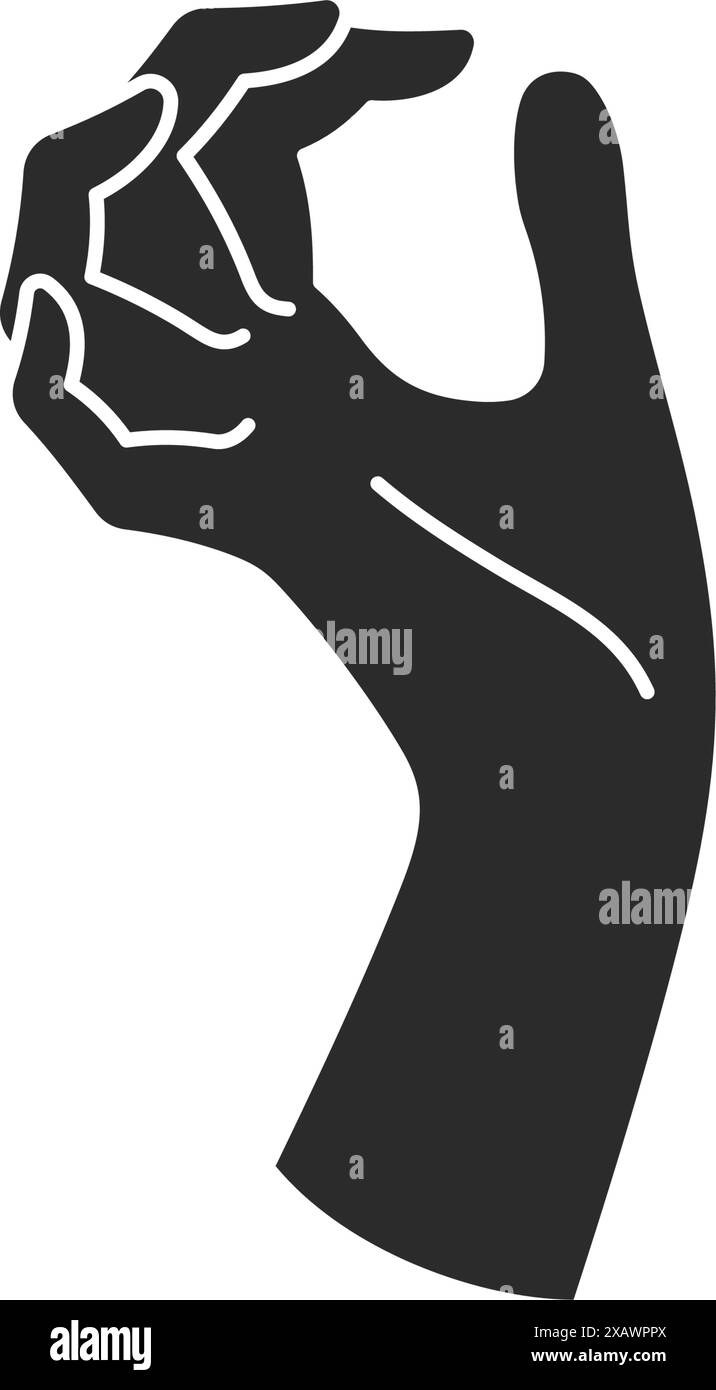 Magic woman hand palm gesture and fingers silhouette vector ...