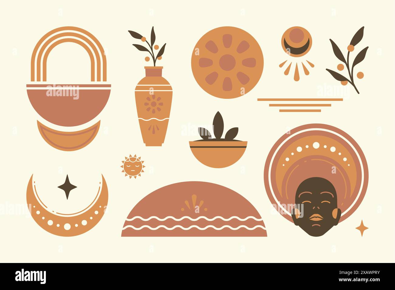 Abstract african ethnic decorative design elements set vector ...