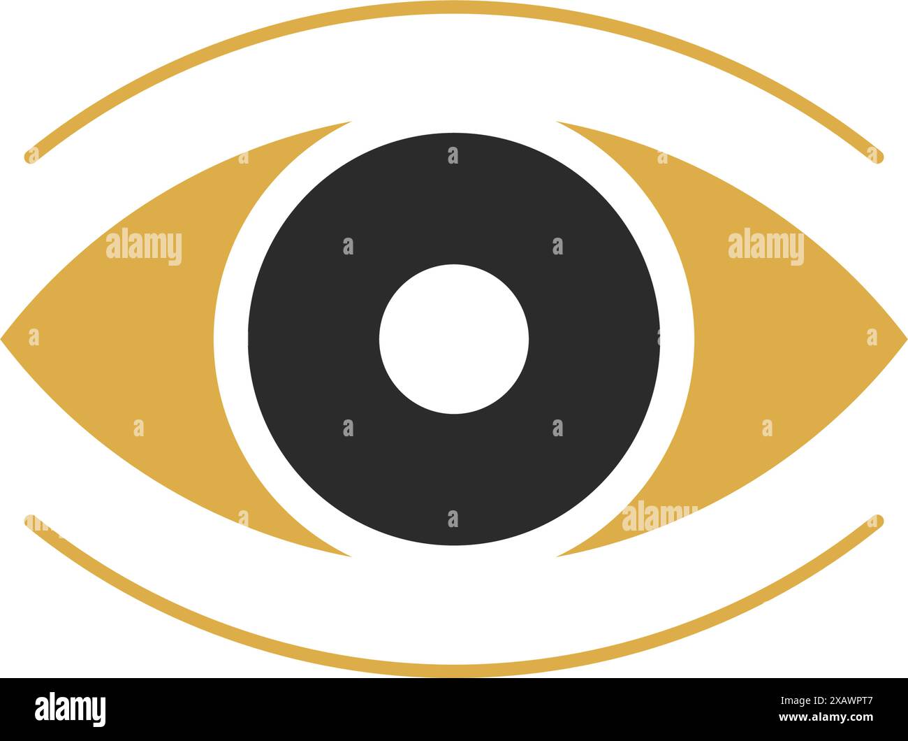 Magic watching eye hand drawn silhouette vector illustration ...