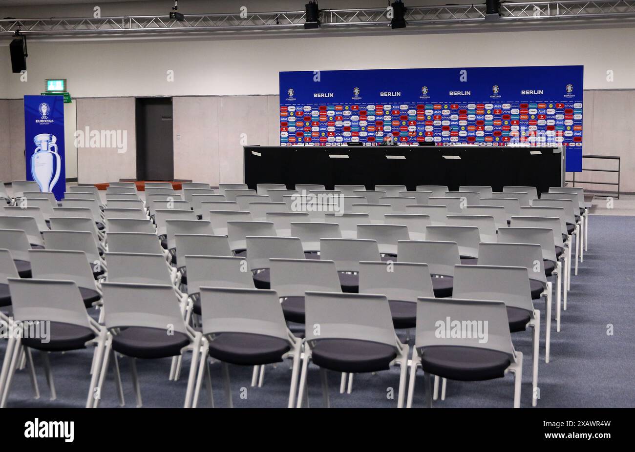 Berlin, Germany - June 7, 2024: Press Conference Room of Olympiastadion ...