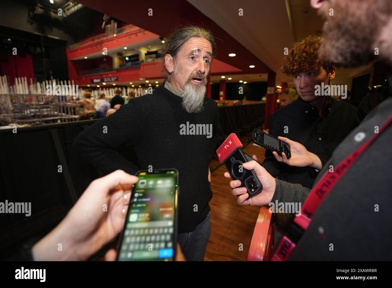 Candidate Luke 'Ming' Flanagan speaking to the media as Counting ...