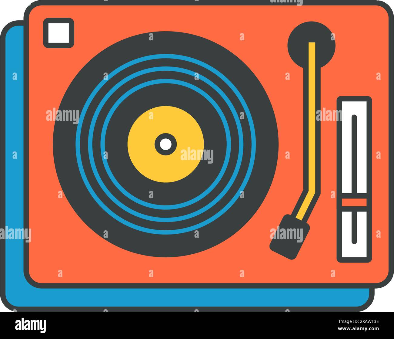 Retro gramophone with music plate top view pop art t shirt print vector ...