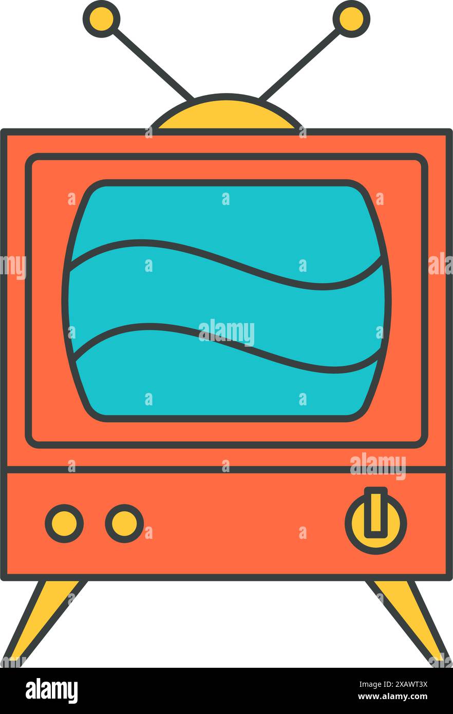 Tv set 70s Stock Vector Images - Alamy