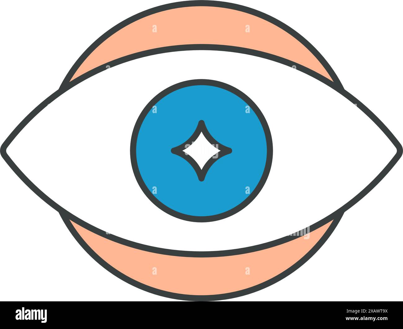 Human eye blue glossy lens spiritual optical eyesight pop art groovy ...
