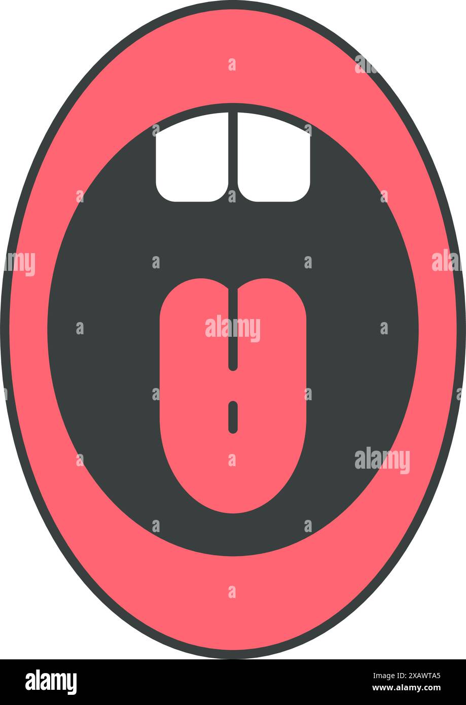 Screaming pink open human mouth with teeth and tongue pop art groovy ...