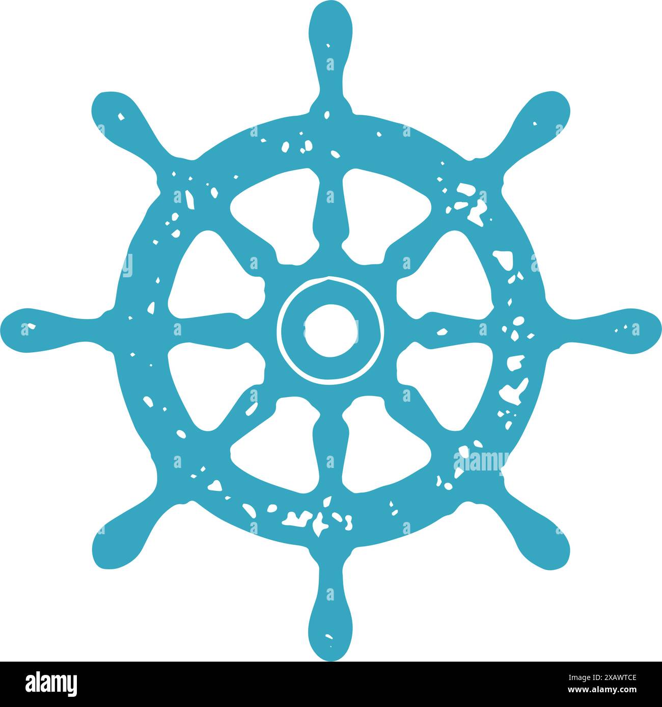 Monochrome simple steering wheel with handles for nautical ...