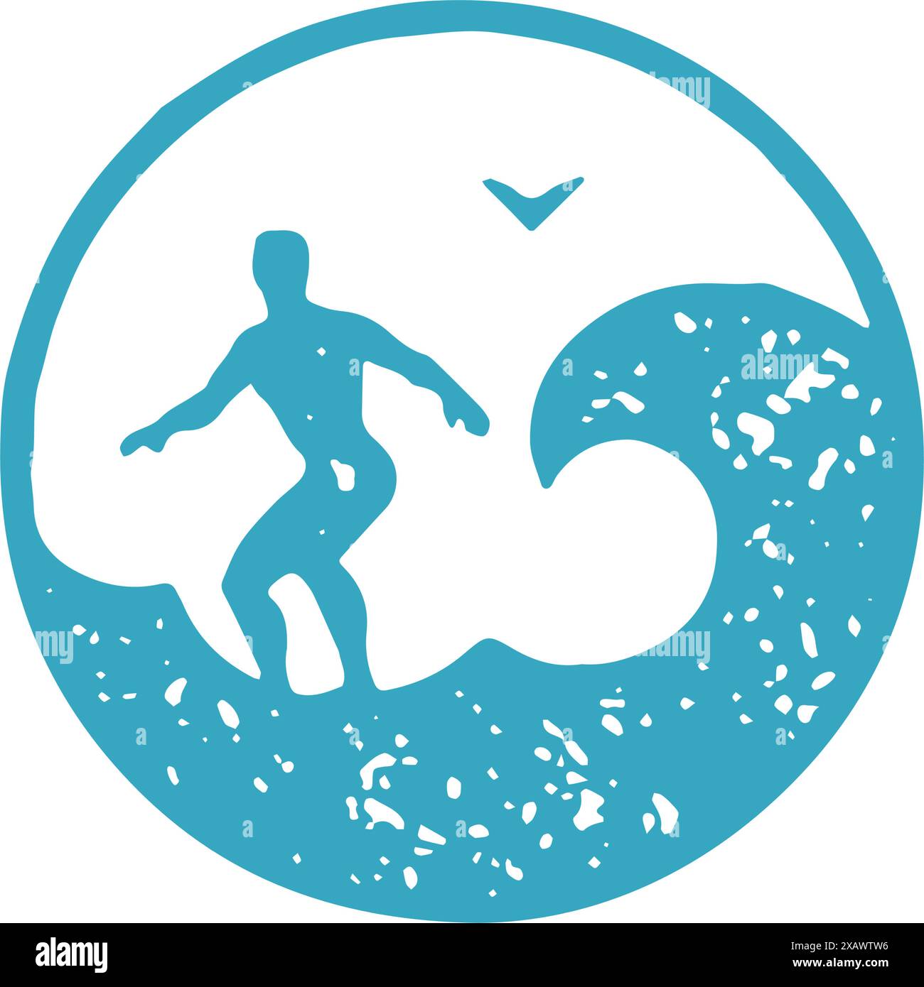 Surfing on wave and circle Stock Vector Images - Alamy