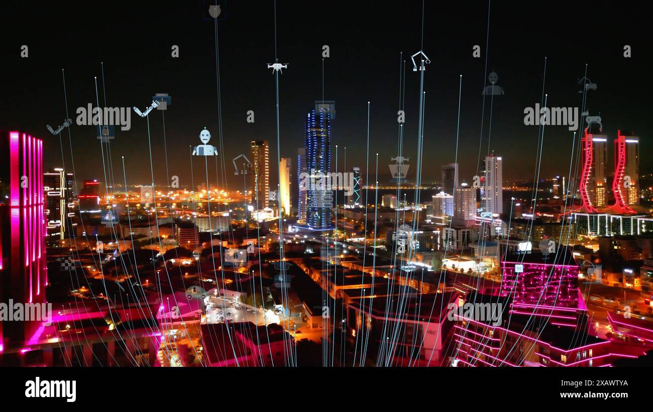 Isometric Bot and cybersecurity, artificial intelligence concept. AI ...