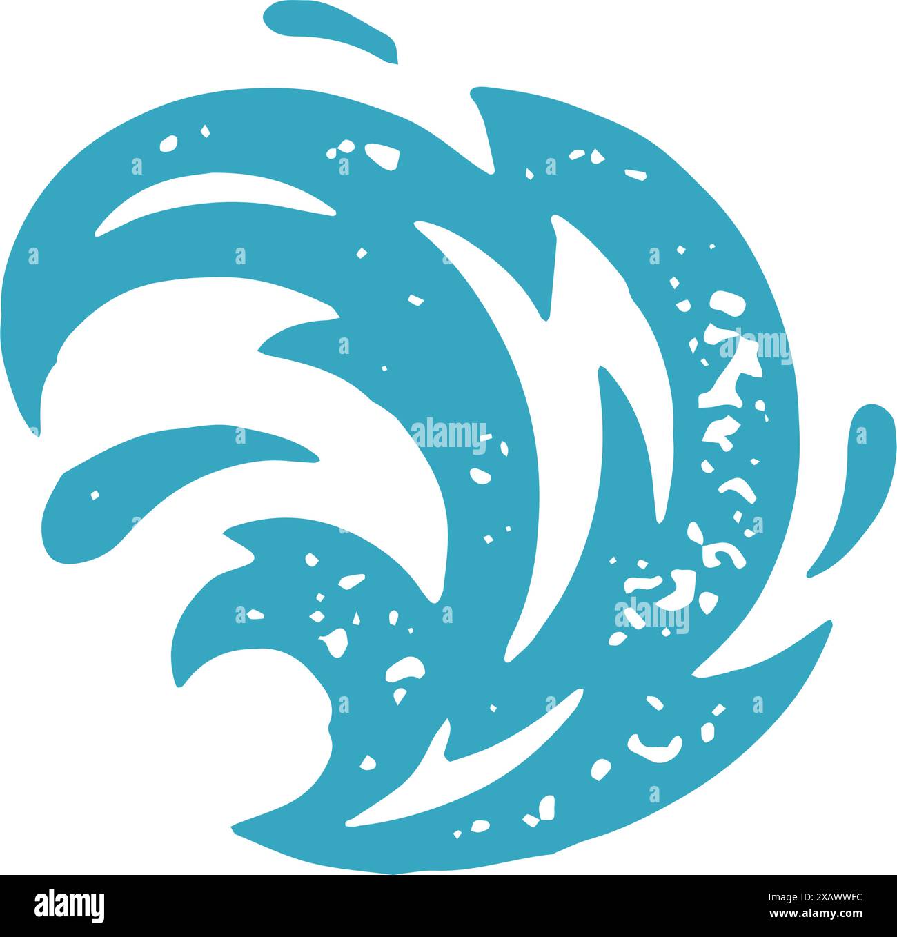 Abstract blue wave water splashing decorative design grunge texture ...