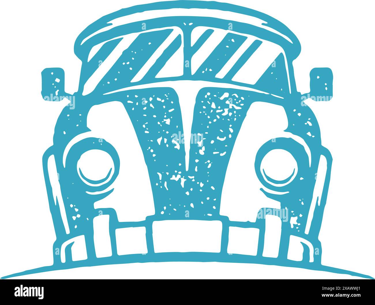 Hipster car retro bus for summer travel adventure vacation front view ...