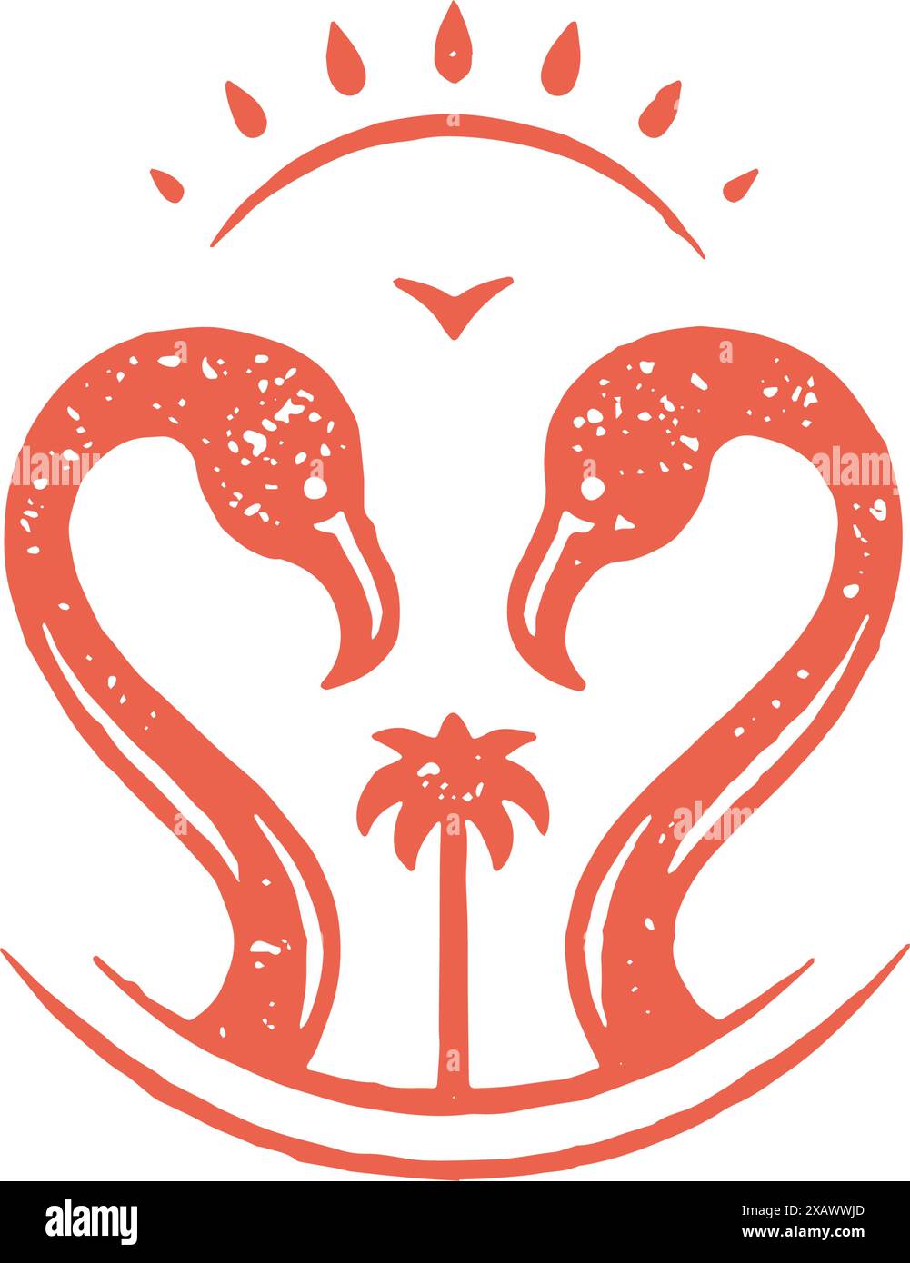 Red flamingo couple romantic island luxury resort summer travel ...