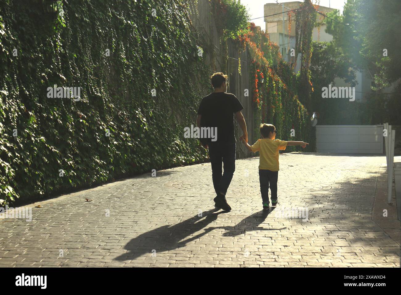 Toddler walking holding hands hi-res stock photography and images - Alamy
