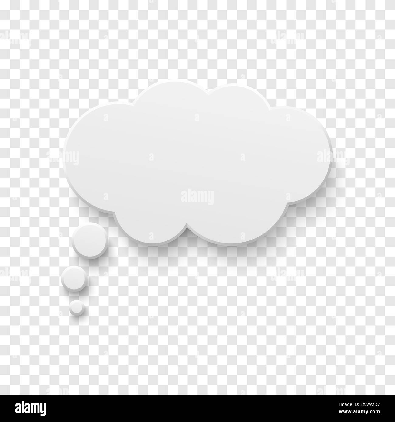 Vector white blank paper speech bubble on transparent background ...