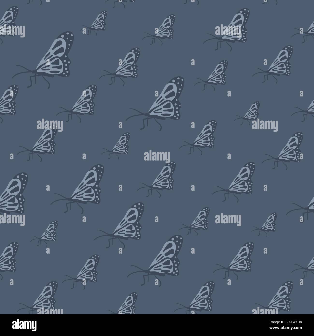 Fluttering butterflies seamless pattern. Month continuous background ...